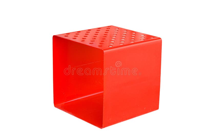 Metal Red Cube on a White Background. Red Cubes for Sitting on an ...