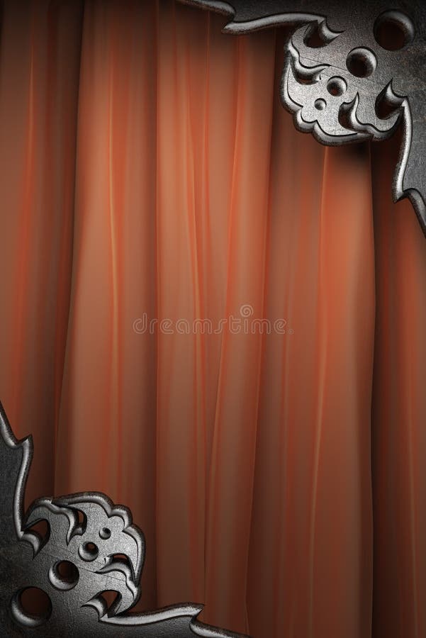 Metal on red curtain stock illustration. Illustration of drape - 29374995