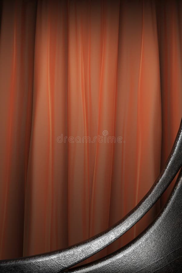 Metal on red curtain stock illustration. Illustration of brand - 29433612