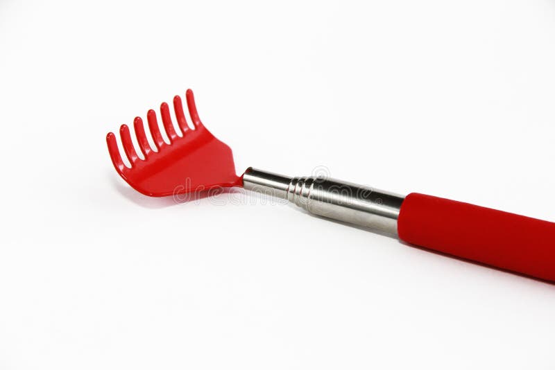 Metal Red Rake Tool on a White Background Stock Photo - Image of farm ...