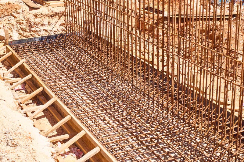 Formwork and Reinforcement of Concrete Foundation with Metal Anchor ...