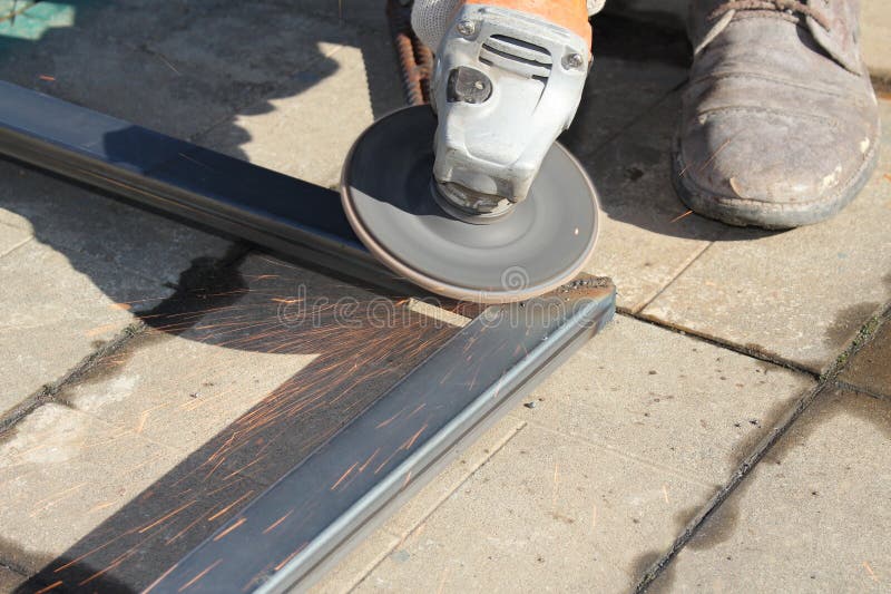 Metal repair work stock photo. Image of hand, iron, production - 377325672