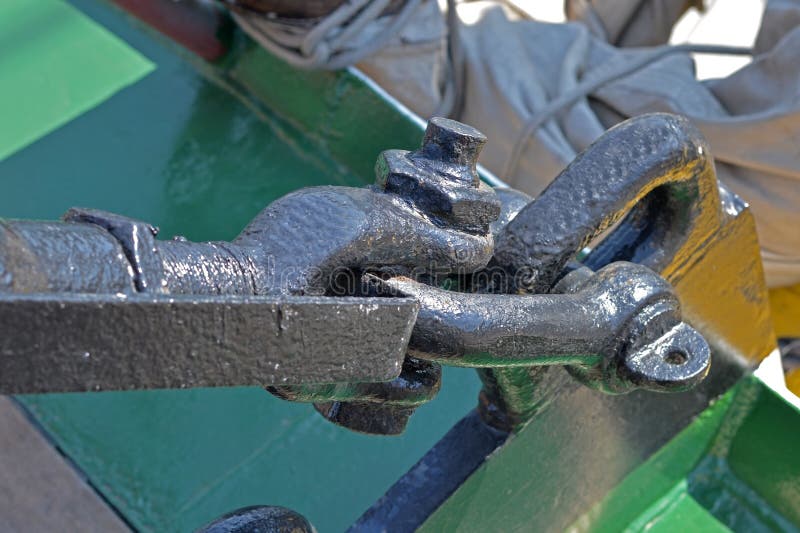 Metal Rigging and Ropes on a Deck Stock Image - Image of blue ...