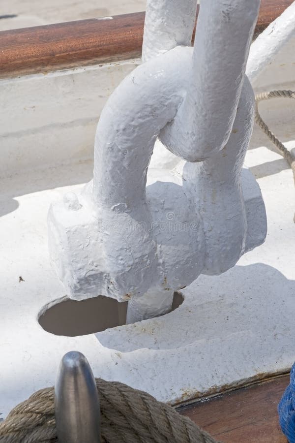 Metal Rigging and Ropes on a Deck Stock Image - Image of blue ...