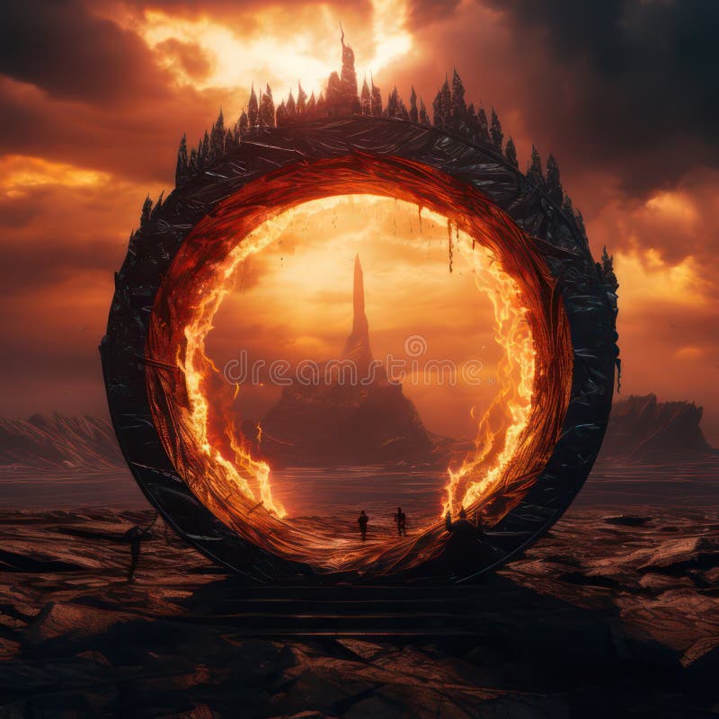 Metal Ring of Fire Created with Generative AI Stock Photo - Image of ...