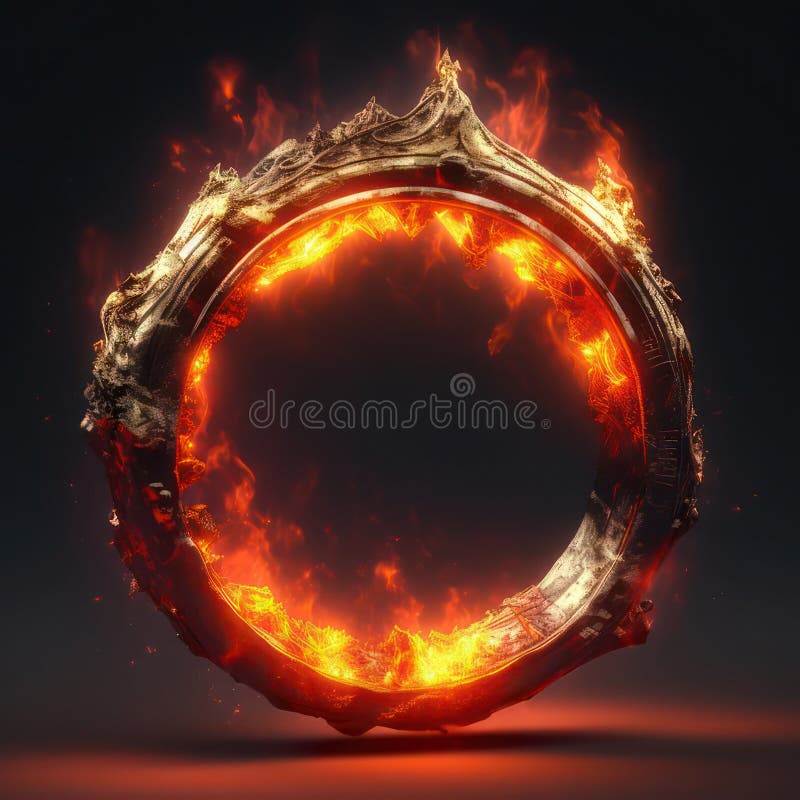 Metal Ring of Fire Created with Generative AI Stock Photo - Image of ...