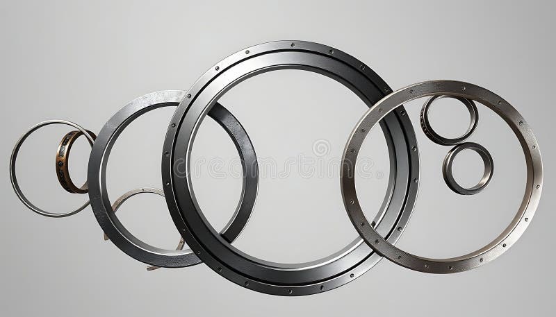 Metal Rings Abstract Composition, Industrial Design Element and Modern ...