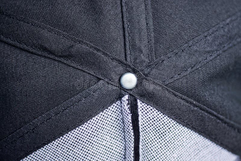 Metal Rivet on Black and White Fabric with Seams and Stripes Stock ...