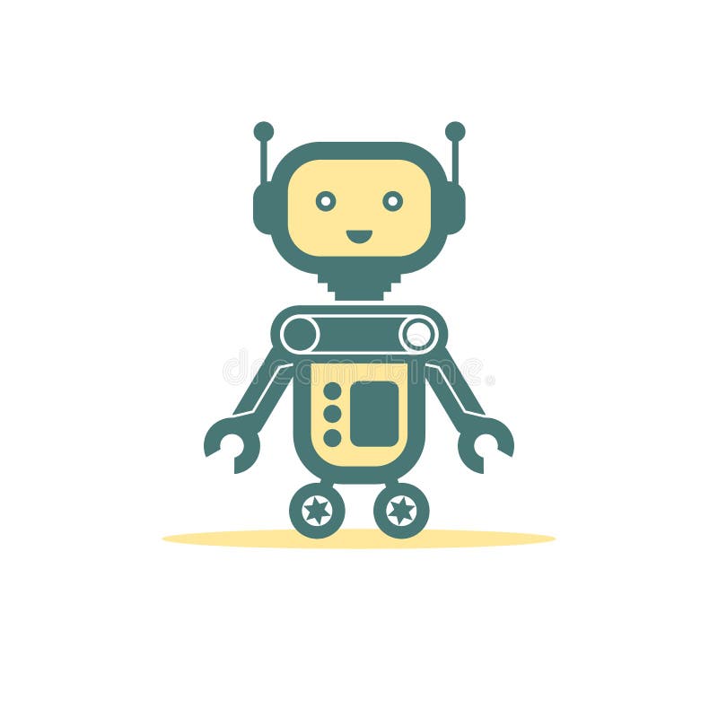 Metal Robot Flat Illustration Vector Image Stock Vector - Illustration ...