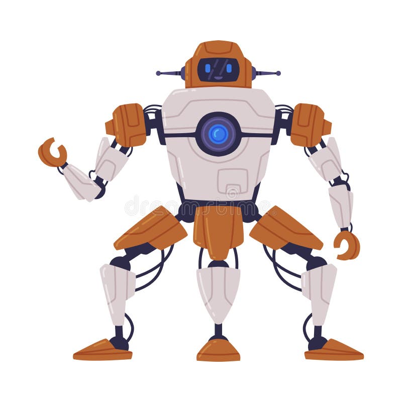 Metal Robot Machine with Limbs for Labor Automation Vector Illustration ...