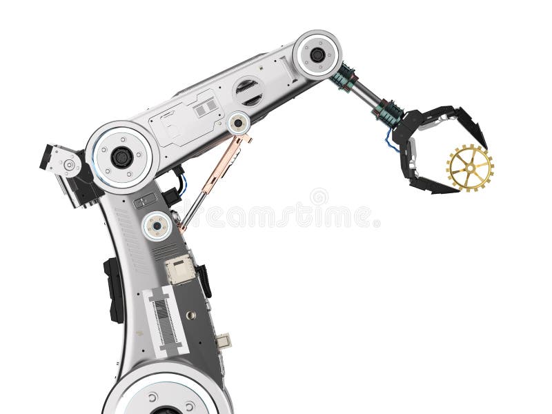 Metal Robotic Arm with Gear for Engineering Industry Stock Illustration ...