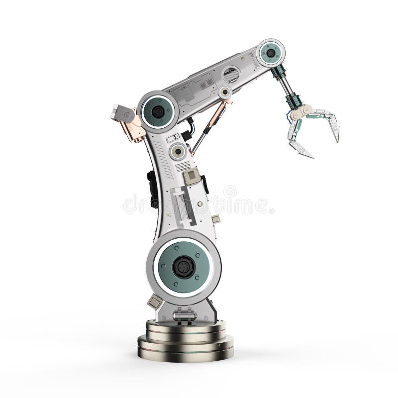 Metal robotic arm isolated stock illustration. Illustration of ...