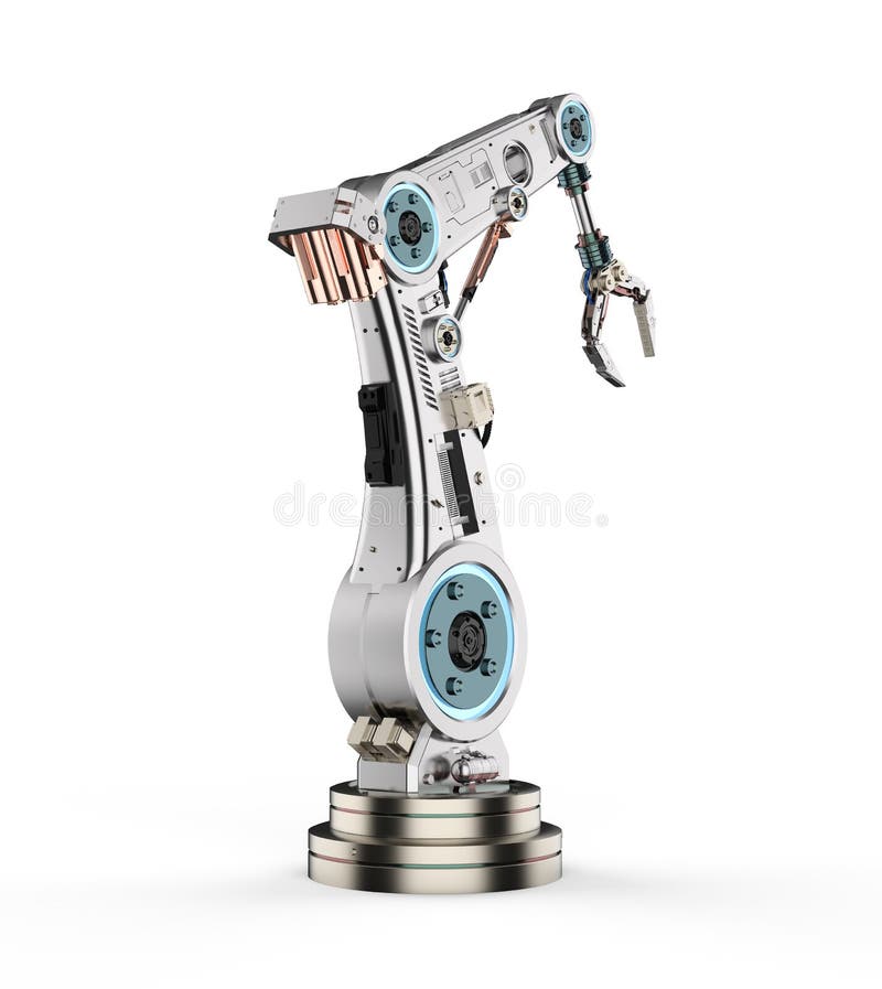 Metal robotic arm isolated stock illustration. Illustration of robot ...