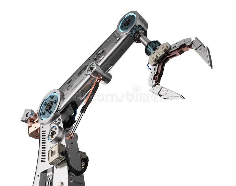 Metal robotic arm isolated stock illustration. Illustration of robot ...