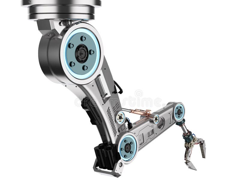 Metal robotic arm isolated stock illustration. Illustration of robot ...