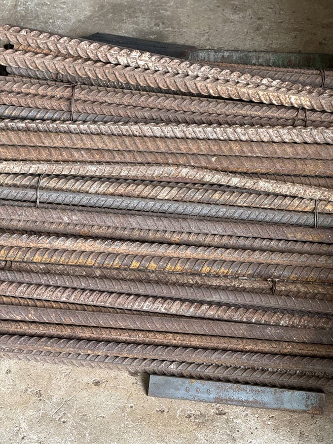 Metal rod in the warehouse stock image. Image of detail - 335674665