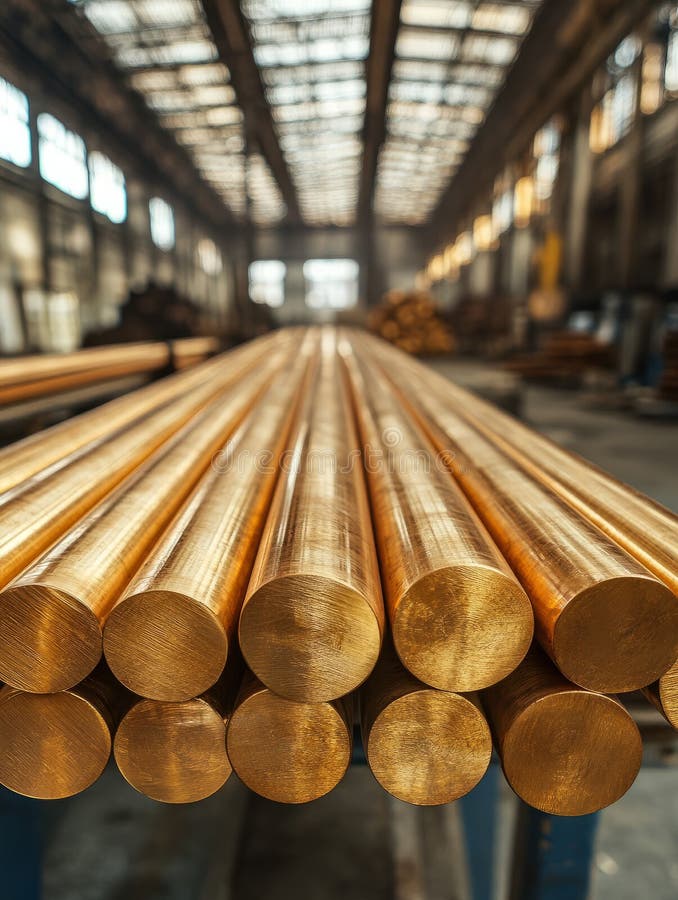 Metal Rods in a Large Industrial Warehouse. Stock Image - Image of ...