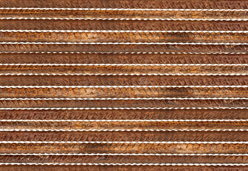 Metal Rods with Traces of Rust are Displayed in Parallel Stock Image ...