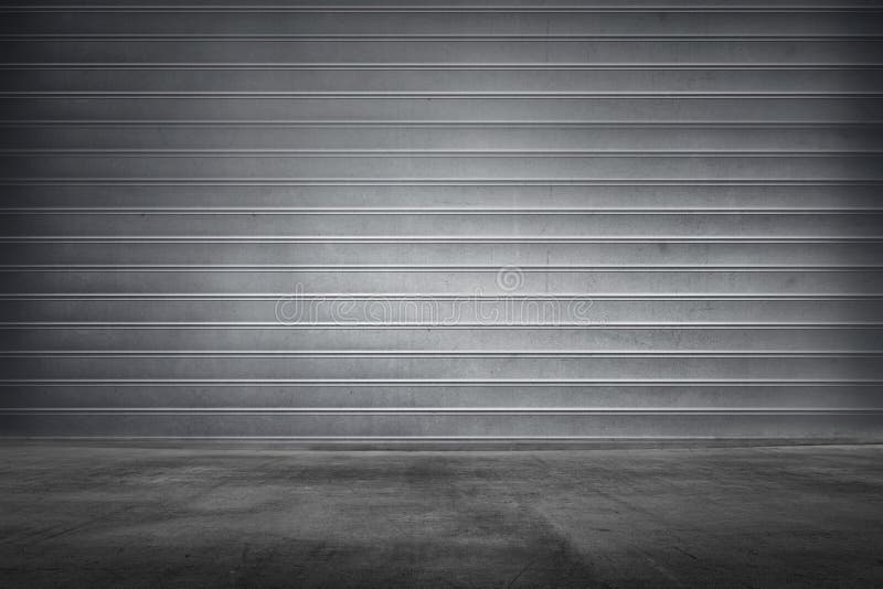 Metal Roller Shutter Texture with Concrete Floor Stock Image - Image of ...
