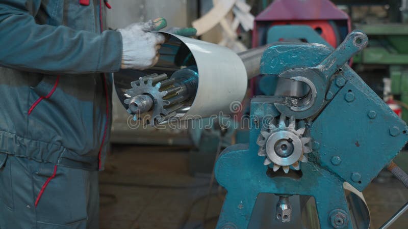 Metal Rolling Machine Working in Industrial Workshop. Creative Stock ...