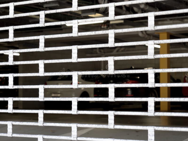 Metal Rolling Shutter Grille Garage Door Stock Image - Image of ...