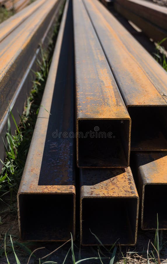 Metal Rolling Square Sectionchannel Stock Photo - Image of rust ...