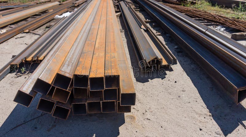 Metal Rolling Square Sectionchannel Stock Photo - Image of rust ...
