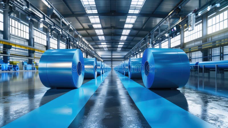 The Metal Rolls in Factory.AI Generated Image Stock Image - Image of ...