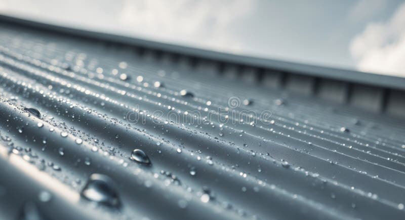 Metal Roof with Water Drops Seam Texture for Construction and Roofing ...