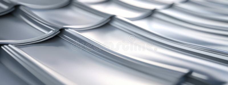 Metal Roofing Design with Shiny Texture in Close-up View Capturing the ...