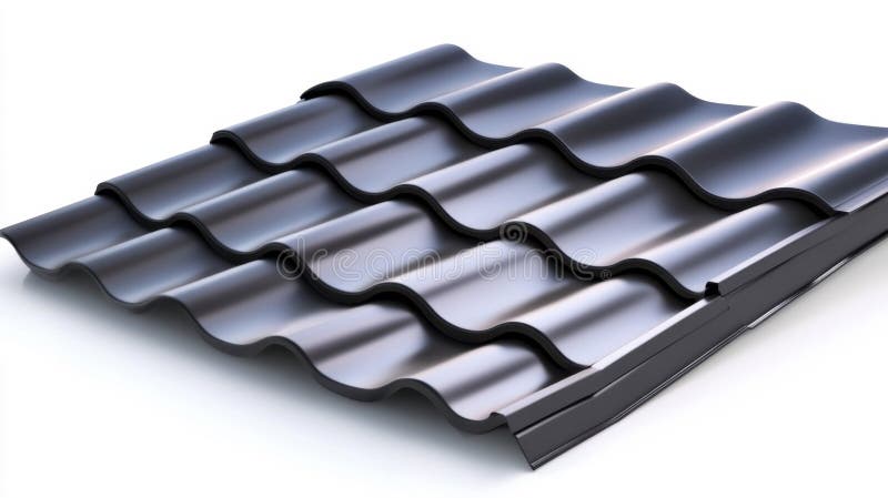 Metal Roofing Isolated on White Background Stock Illustration ...