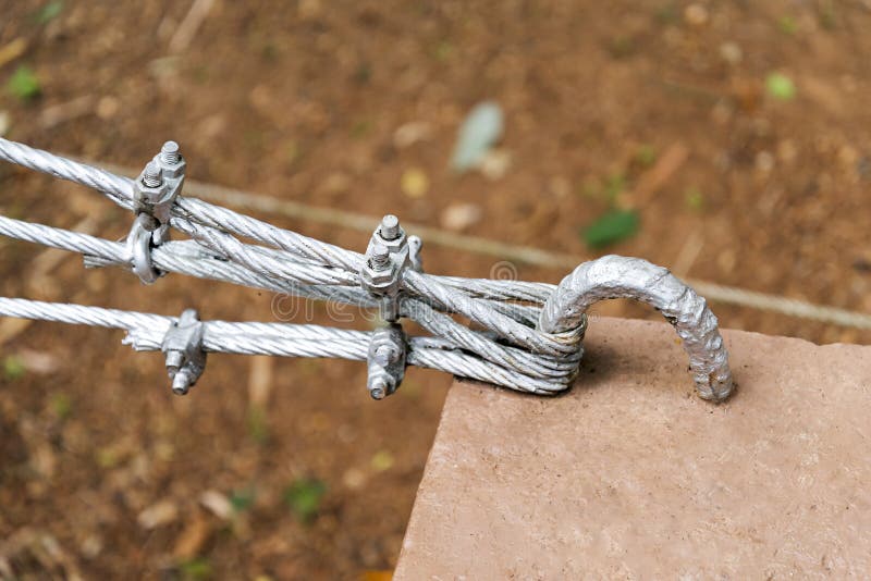 Metal rope. stock image. Image of concrete, rope, ring - 84432993