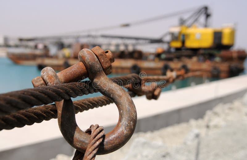 Metal rope and safety lock stock photo. Image of rope - 14730734