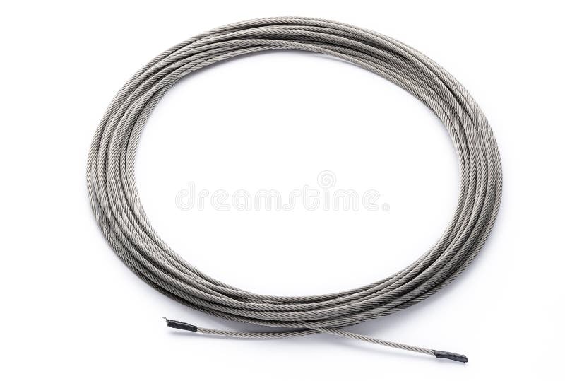 Metal Rope Steel Cable Isolated on White Background Stock Photo - Image ...