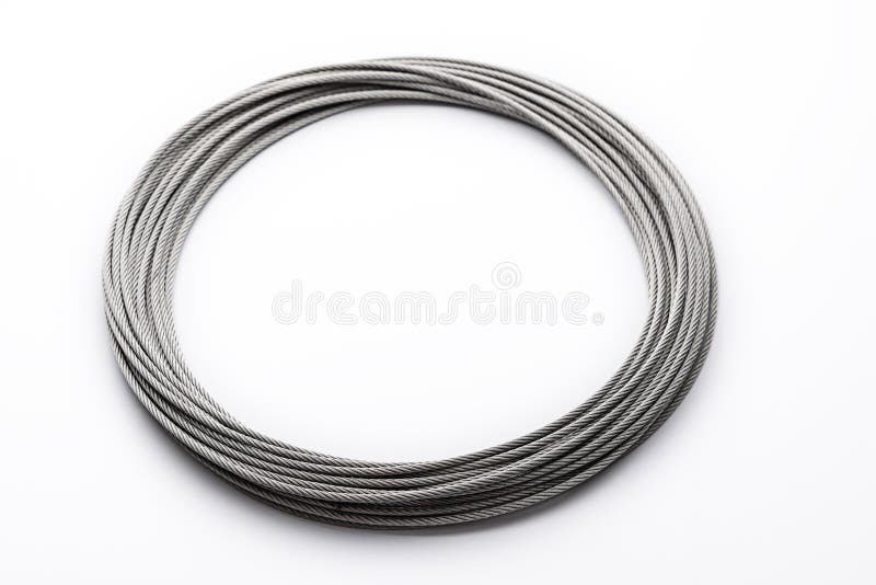 Metal Rope Steel Cable Isolated on White Background Stock Image - Image ...