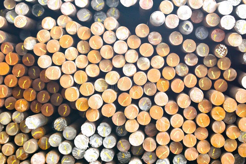 Round metal billets stock photo. Image of closeup, equipment - 96235780