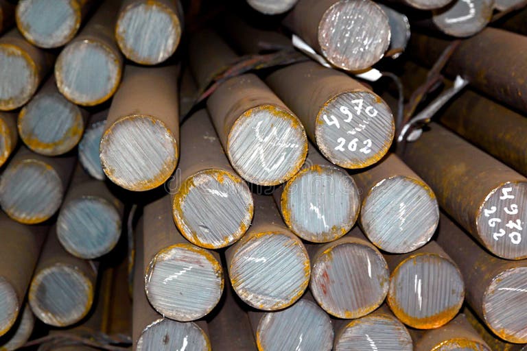 Metal round billets stock photo. Image of metal, forging - 73593782