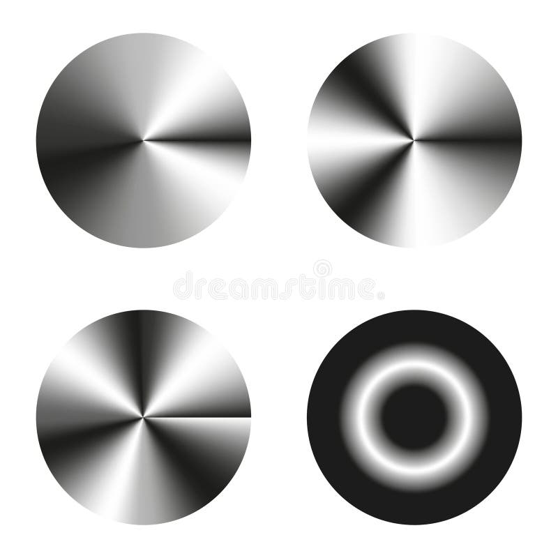 Metal Round Button. Shiny Surface Icon. Circular Glossy Shape. Black ...
