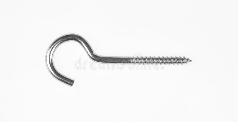 Metal Round Hook with Thread Isolated on White Stock Image - Image of ...