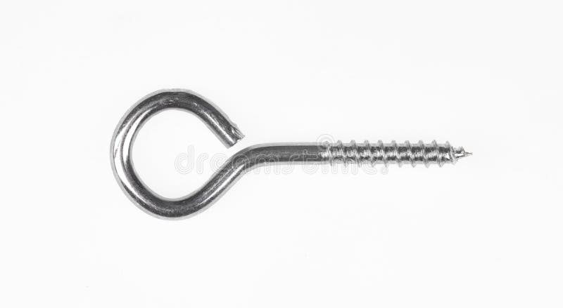 Metal Round Hook with Thread Isolated on White Stock Image - Image of ...