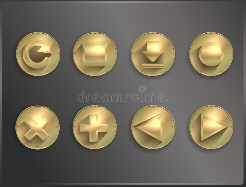 Metal round icons flat. stock vector. Illustration of flat - 47897471