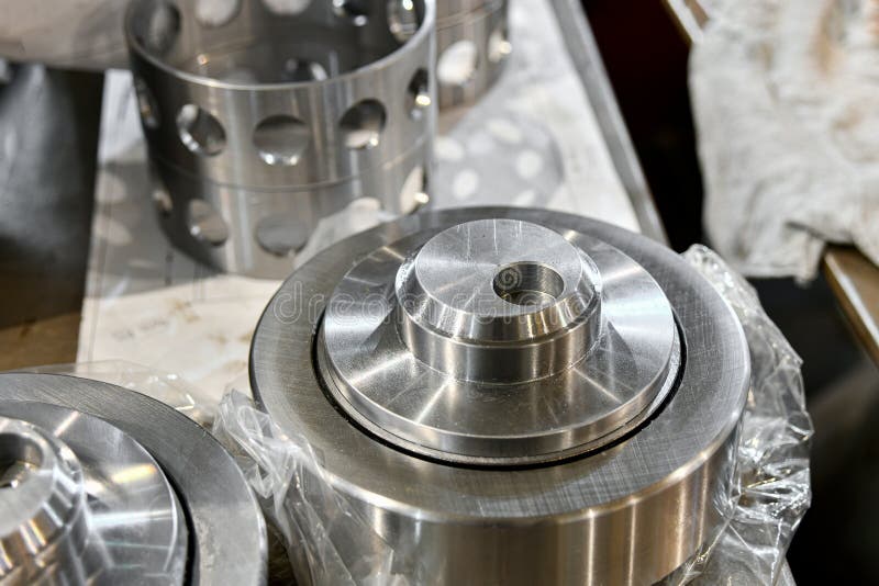 Metal Round Parts with an Internal Eccentric in the Warehouse in the ...