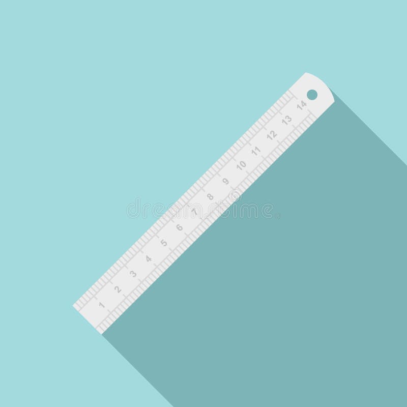 Metal Ruler Icon, Flat Style Stock Vector - Illustration of horizontal ...