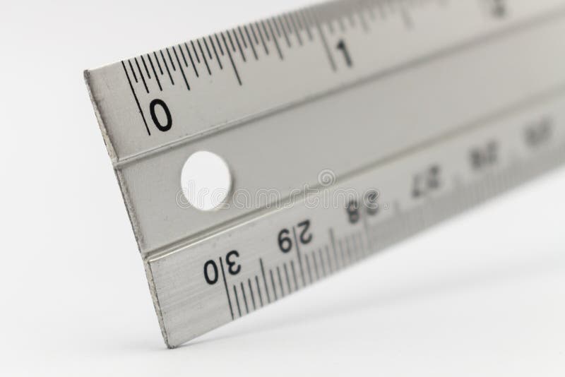 Metal Ruler Isolated on White Stock Photo - Image of line, horizontal ...