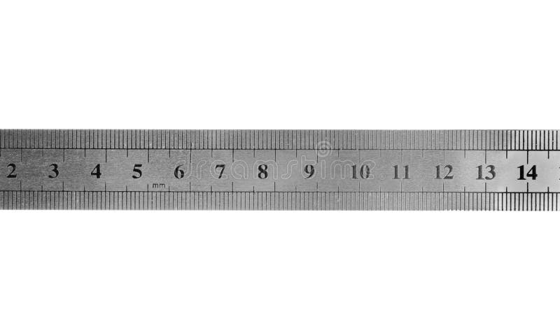 Metal Ruler with Measuring Length Markings in Centimeters Isolated on ...