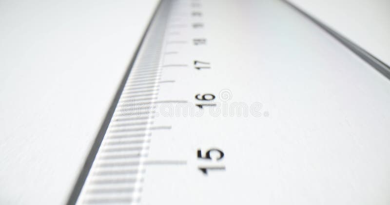 Metal Ruler with Scale and Digits on Placed White Table Stock Video ...