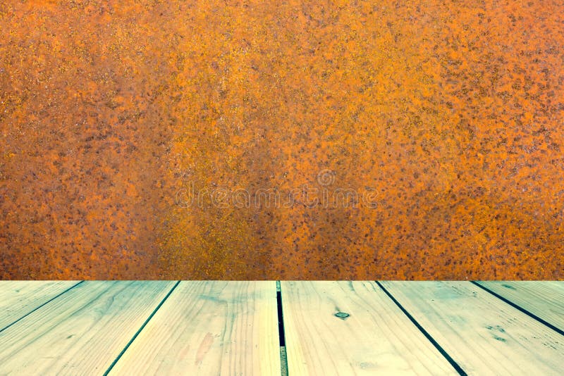 Metal Rust Surface with Wood Panel Stock Photo - Image of brown ...