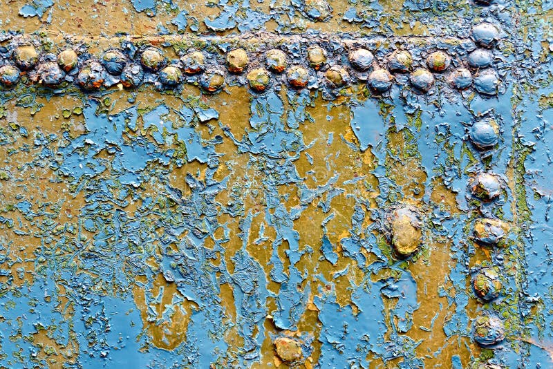 Old rivets on a steel hull stock image. Image of metal - 28942611