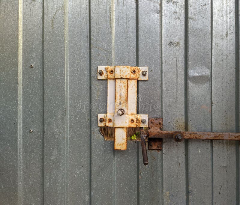 Metal and Rusty Latch Lock on a Metal Fence Stock Photo - Image of lock ...