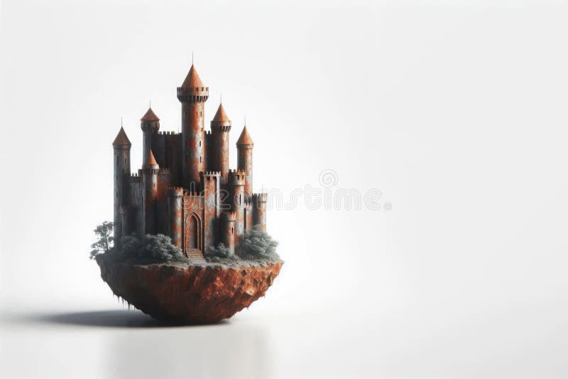 Metal Rusty Model of an Old Castle. Space for Text. Stock Image - Image ...